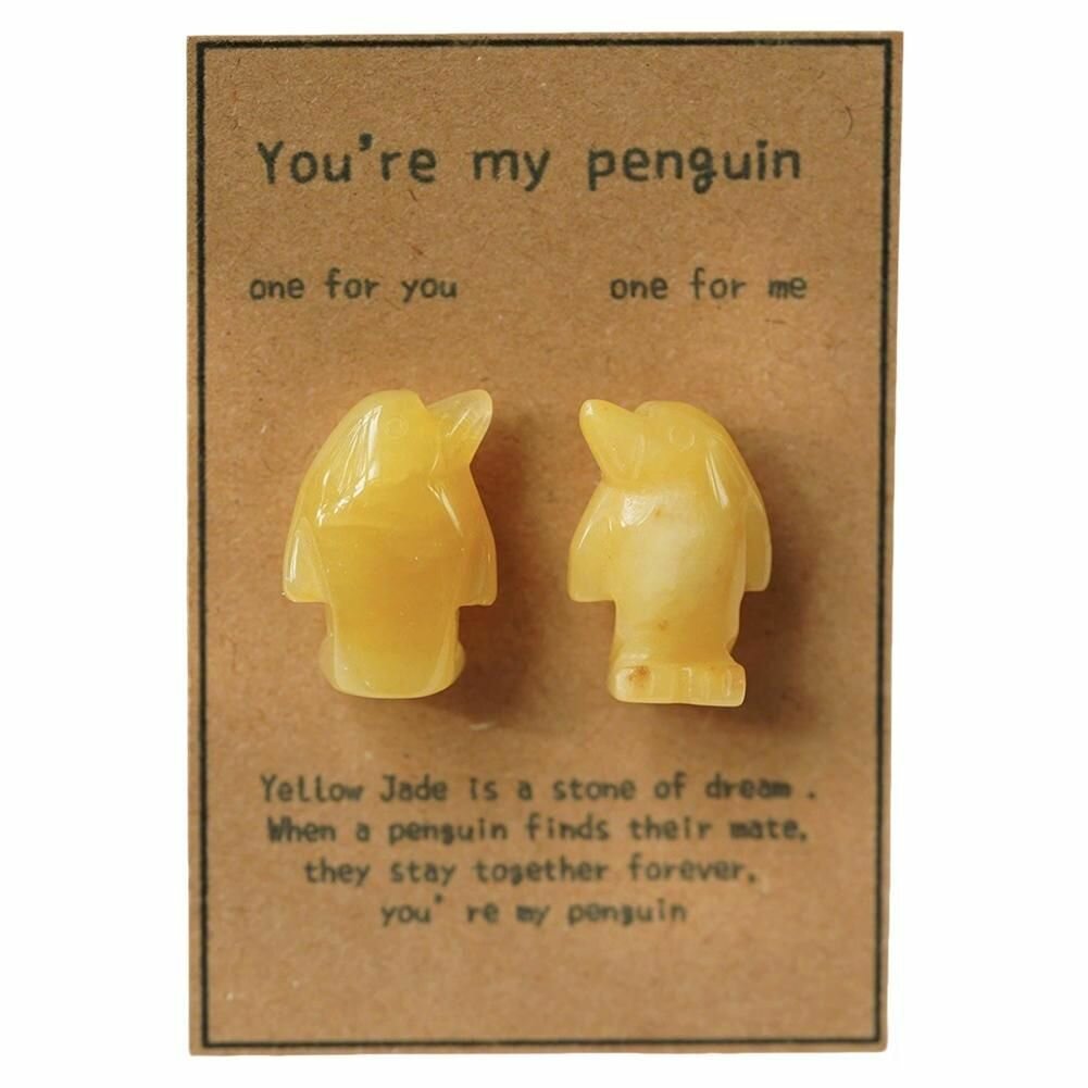 Подарочная карточка с кристаллами "You are my penguin" натуральные камни