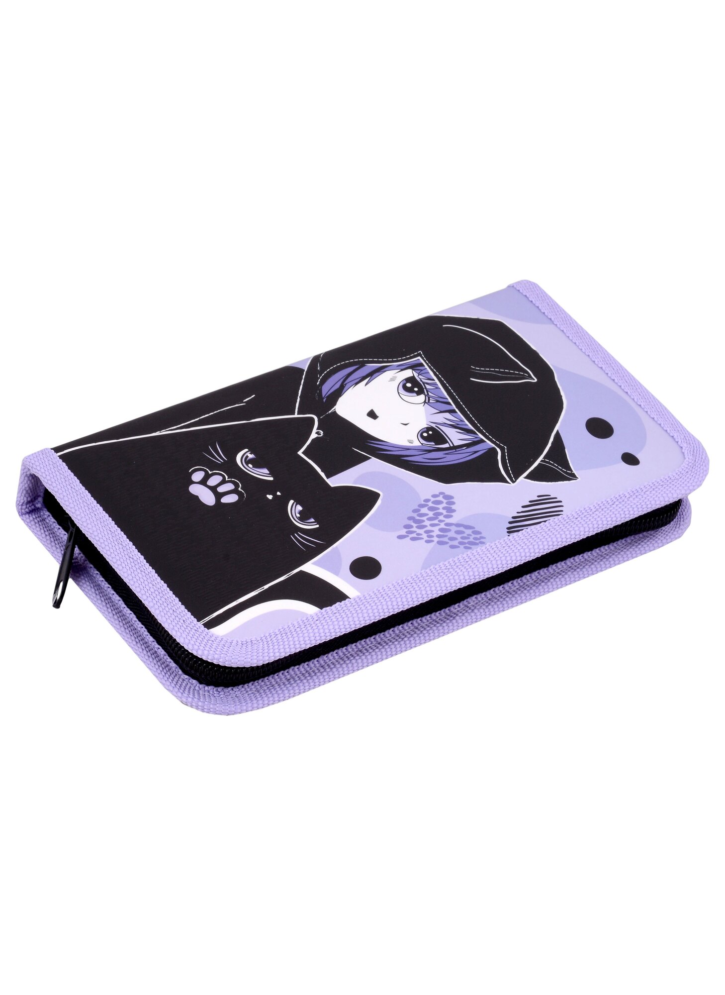 Пенал 1отд. "Black is my happy color" 190*115мм, молния, мат. ламинация, 3D лак, таблица умножения, инд. уп.