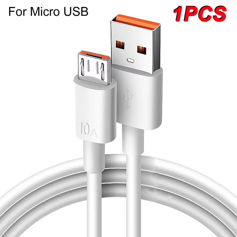 Micro USB кабель 1m, белый, 1 шт.