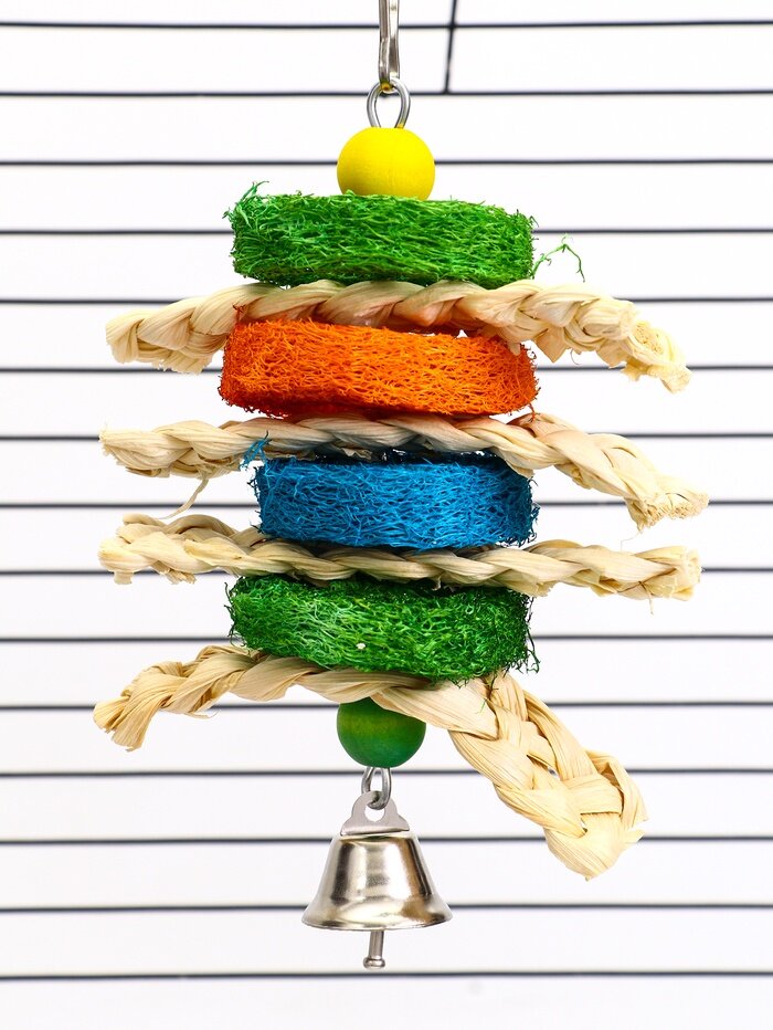 Игрушка для попугая «Сэндвич», 17×10 см, цвет микс