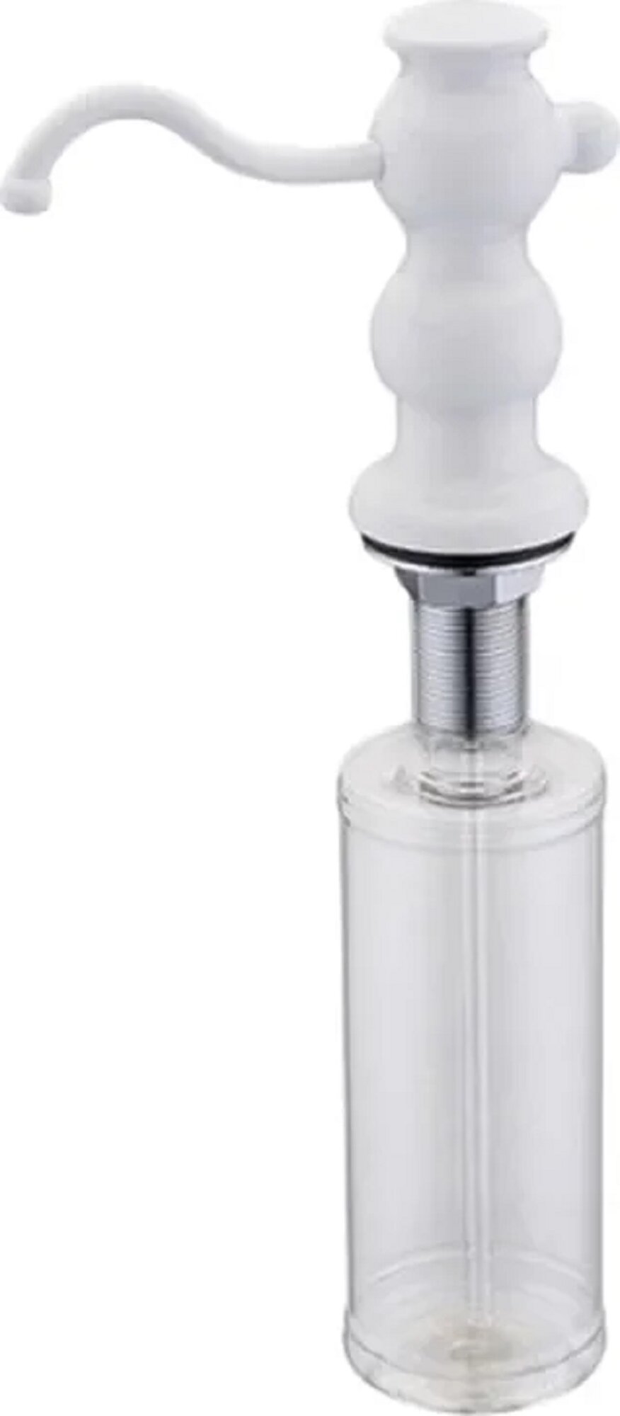 Дозатор жидкого мыла ZorG Sanitary ZR-25 WHITE, белый глянцевый, диспенсер для кухни, с колбой, ретро