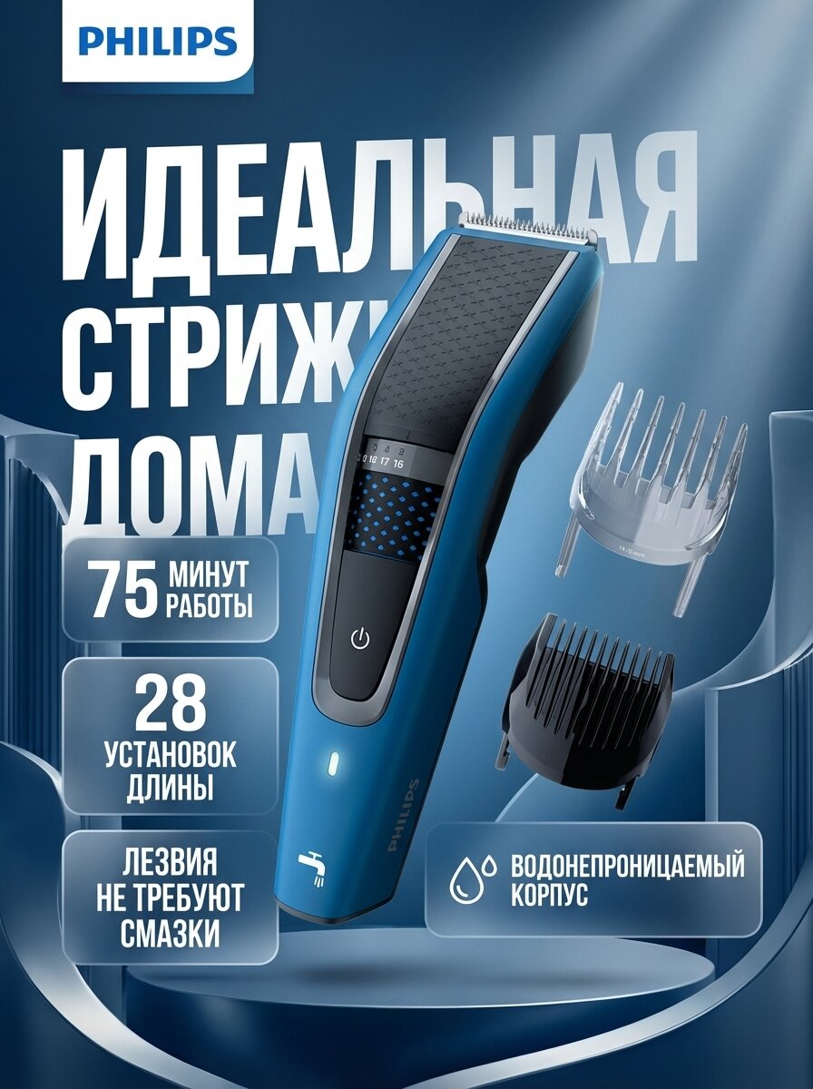 Машинка для стрижки волос Philips HC5612/15 Family Hairclipper 00-00007006