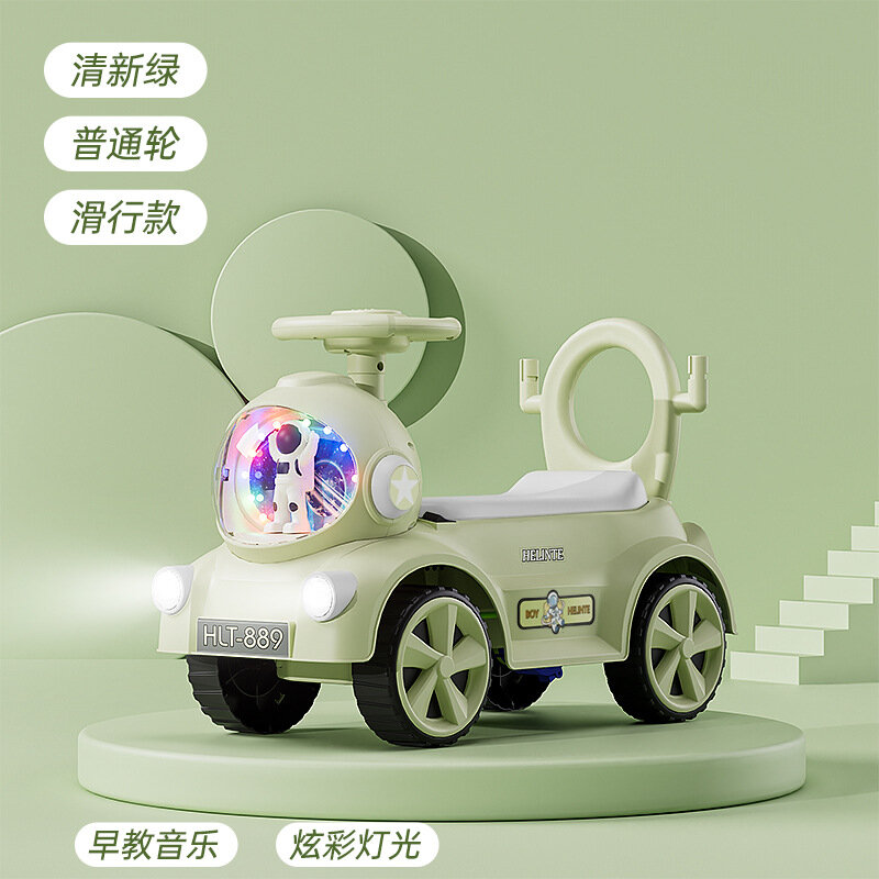 Детский электромобиль для детей 1-6 лет, четырехколесный электросамокат в стиле космонавта, детская игрушка-каталка с поворотным механизмом, тележка.