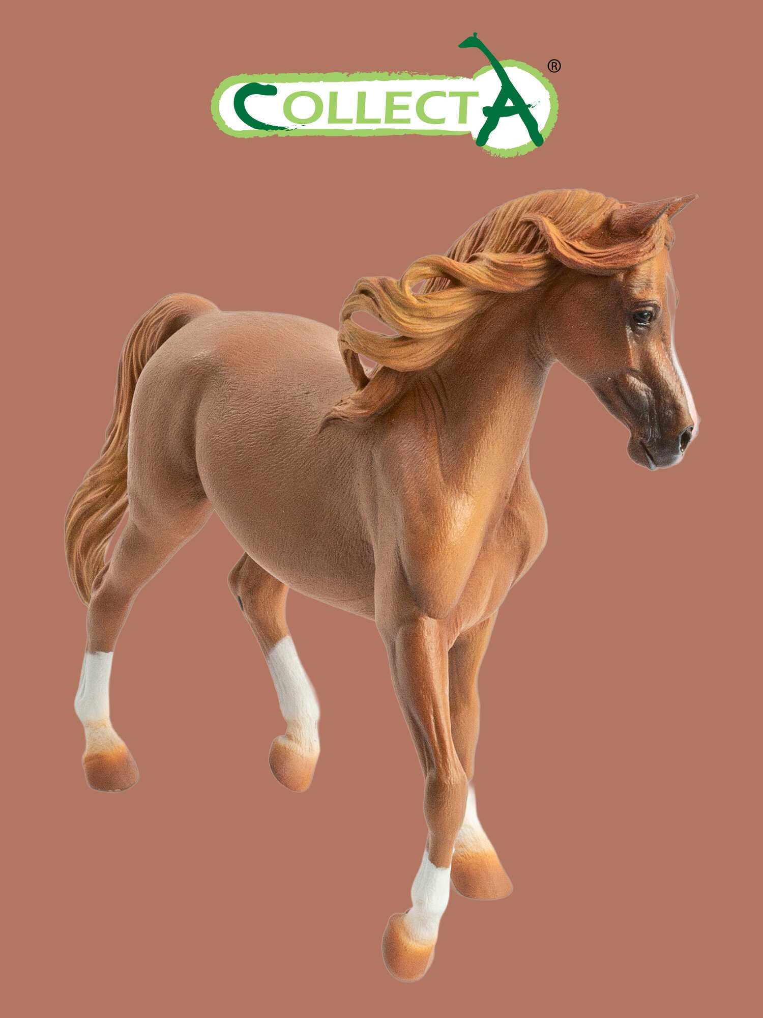 Фигурка животного Collecta Лошадь Кобыла Арабская каштановая, Deluxe в подарочной упаковке 89884