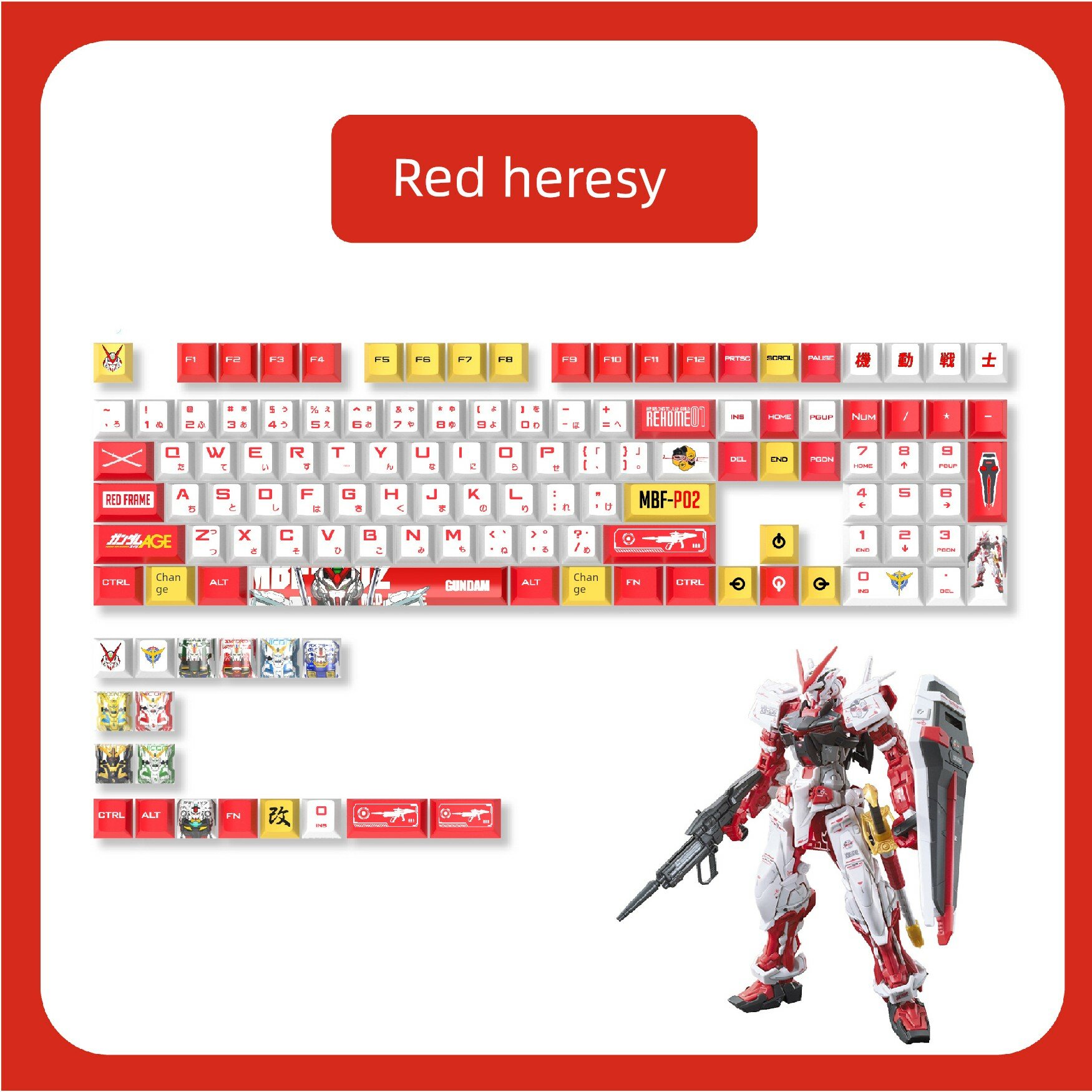 Кейкапы для клавиатуры с дизайном Наруто, персонализированные, с сублимационной печатью, 68, 75, 98, 104, 108 клавиш