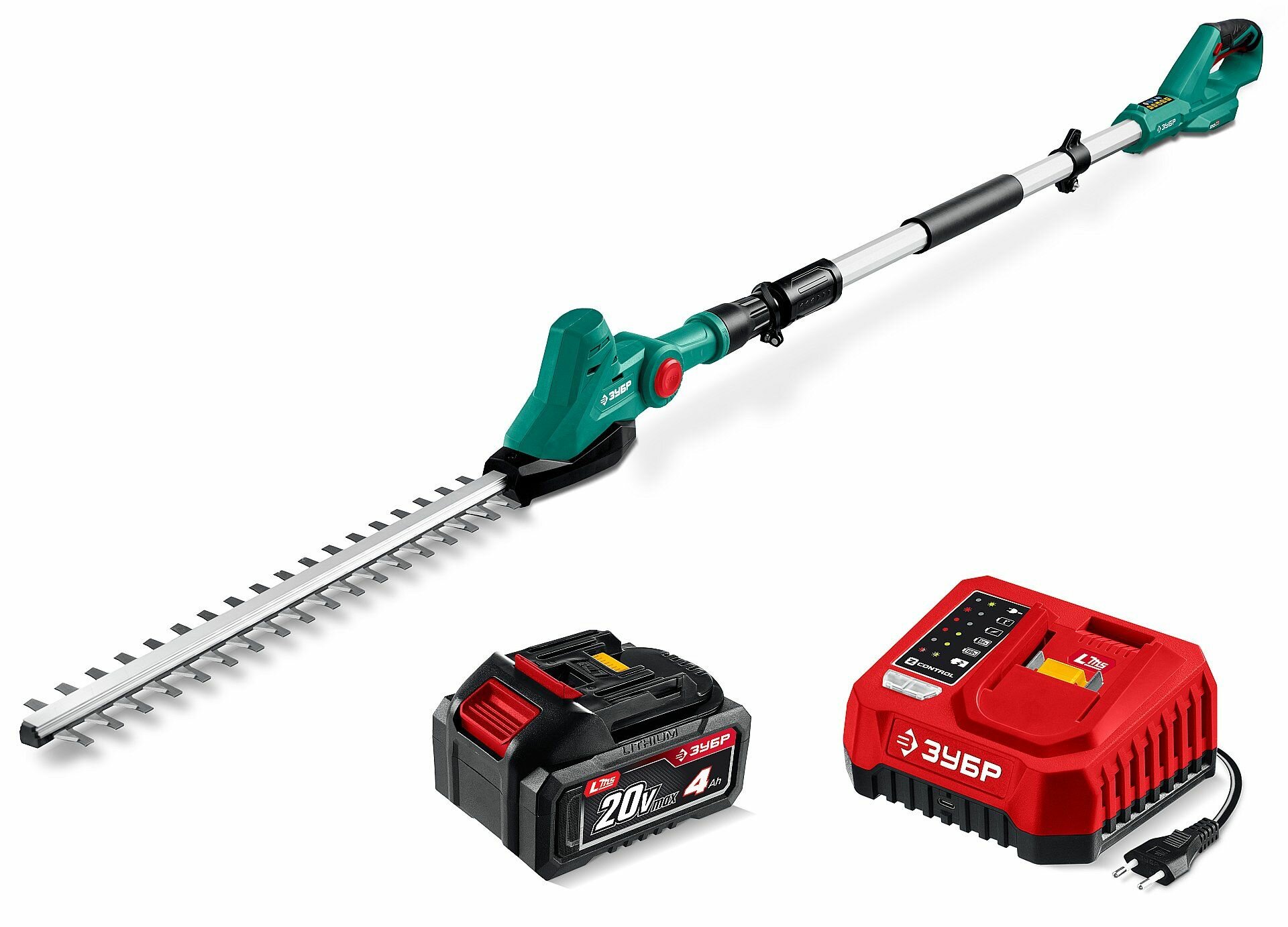 ЗУБР 20 В 460 мм 1 АКБ LMS 4 Ач кусторез аккумуляторный со штангой КРАШ-2046-41