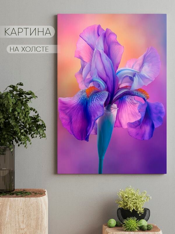 Картина на холсте Красивый цветок Ирис (16) 40х60 см