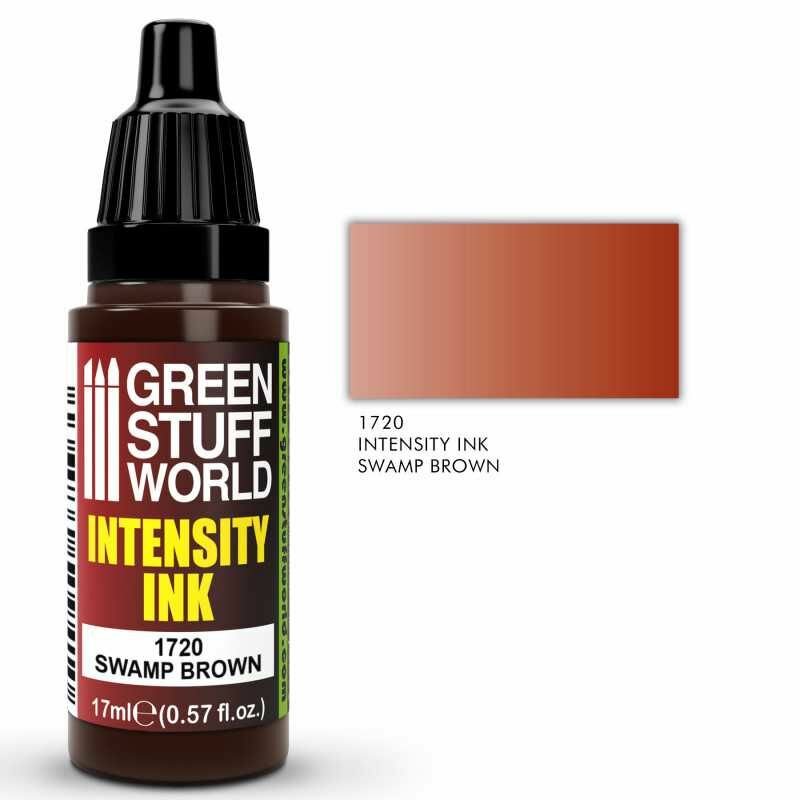 Краска акриловая 1720 цвет Swamp Brown, 17 мл, Intensity Inks, Green Stuff World