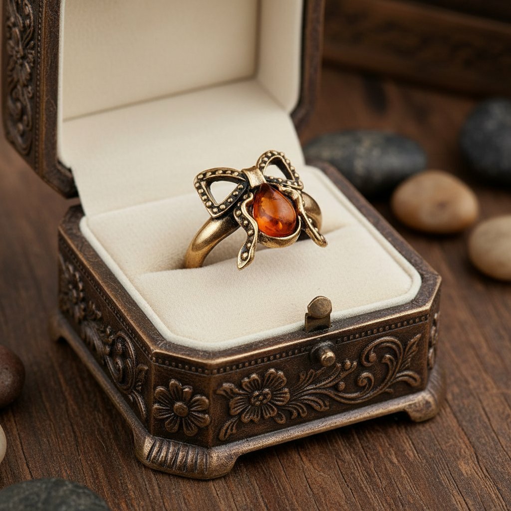 Кольцо, янтарь