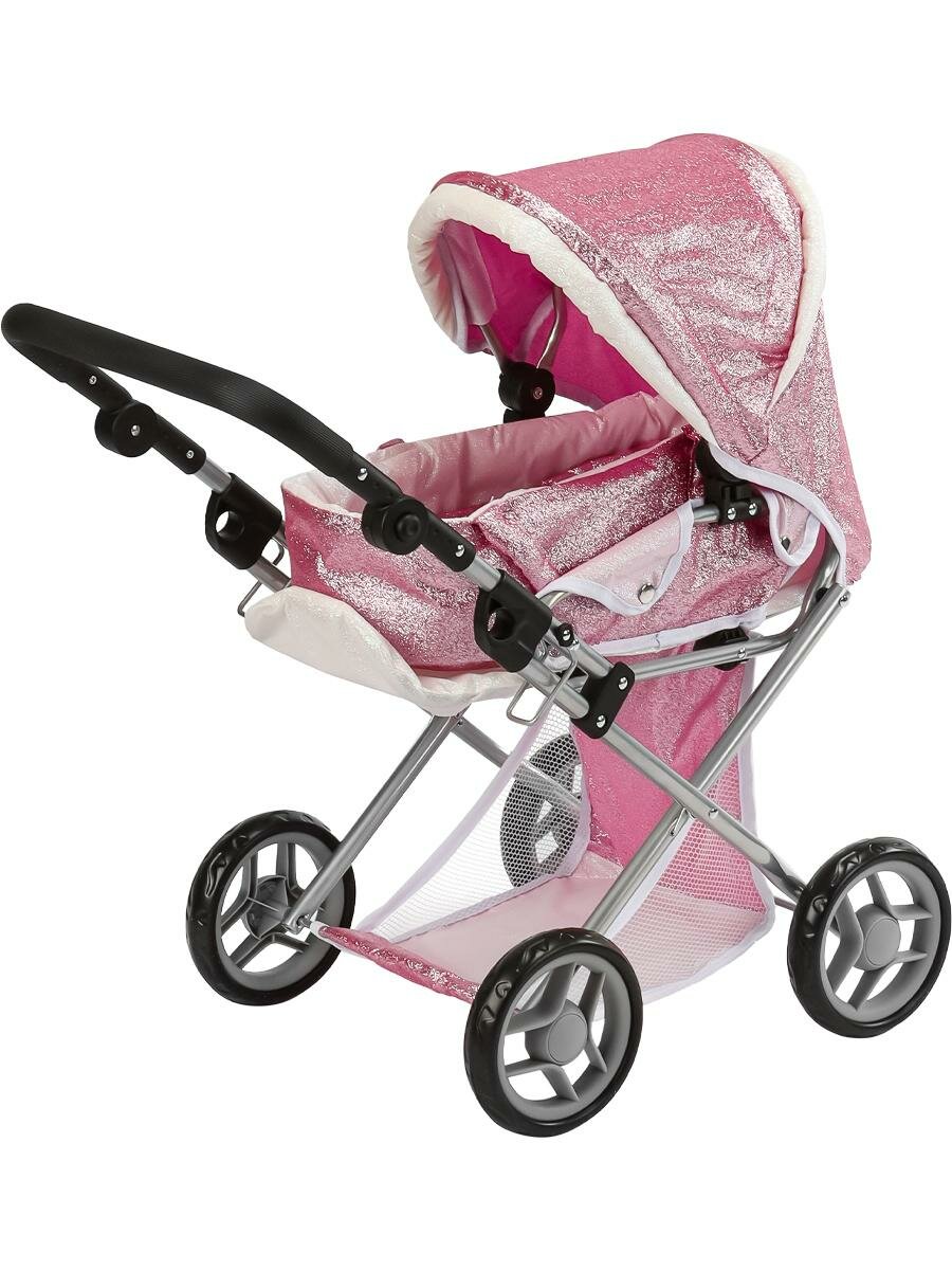 Коляска для кукол универсальная, легкая, розовая, 66х36х66 см, с мягкой обивкой