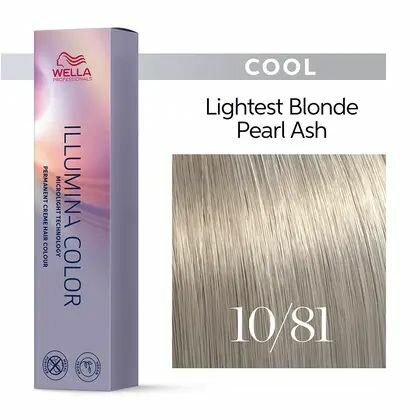 Wella Illumina Color 10/81 Топленое молоко/Яркий блонд жемчужно-пепельный Инновационная стойкая крем-краска для волос, 60 мл