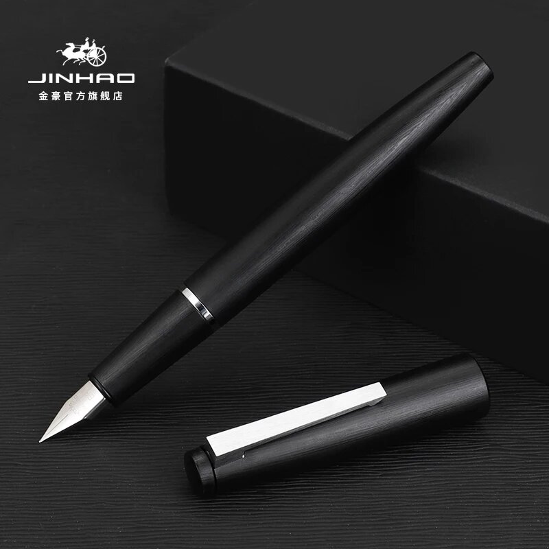 Перьевая ручка JINHAO, черная, 0,38 мм Черный, Black Silver Clip