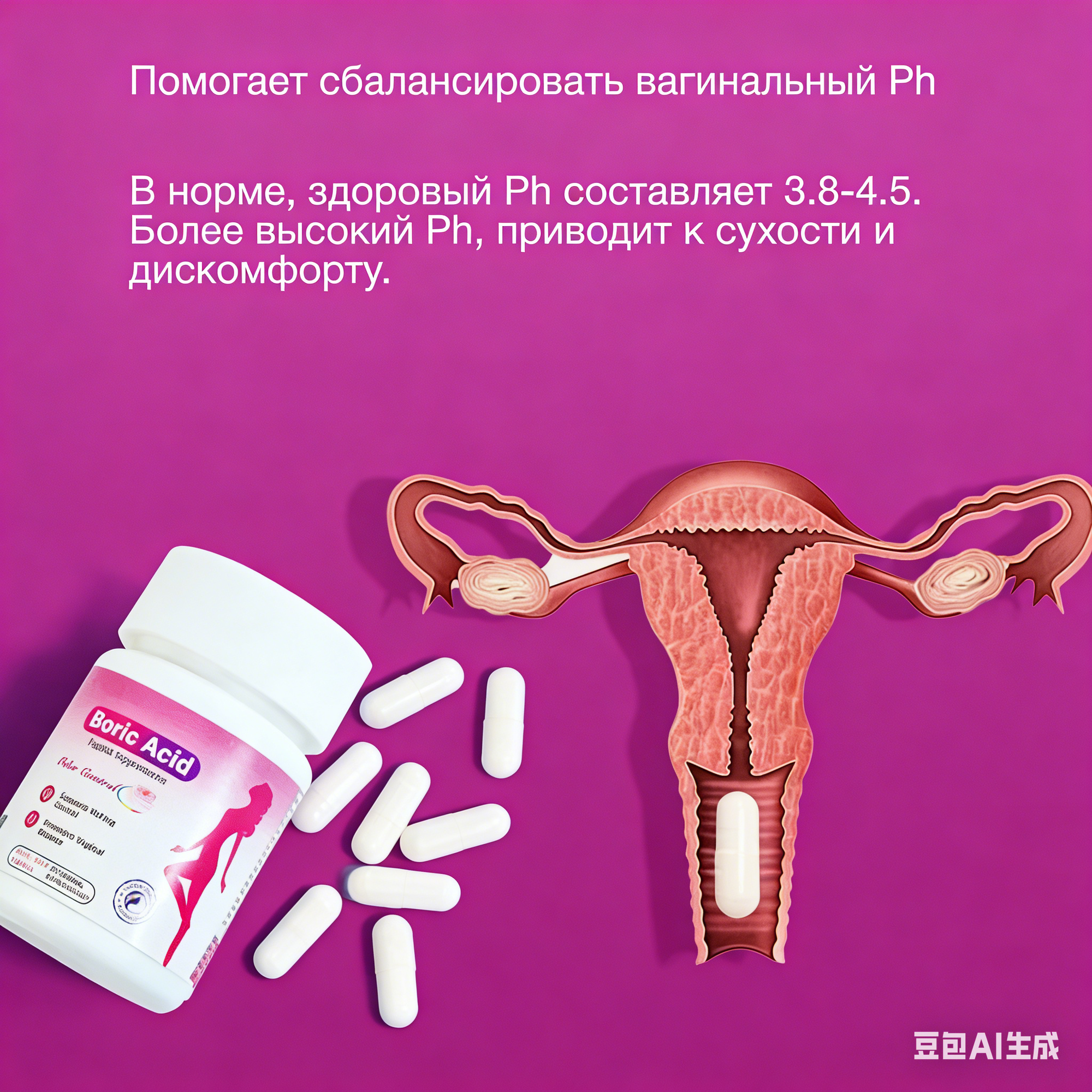 Интимные капсулы с борной кислотой, 30 шт в упаковке, для вагинального ухода yoni