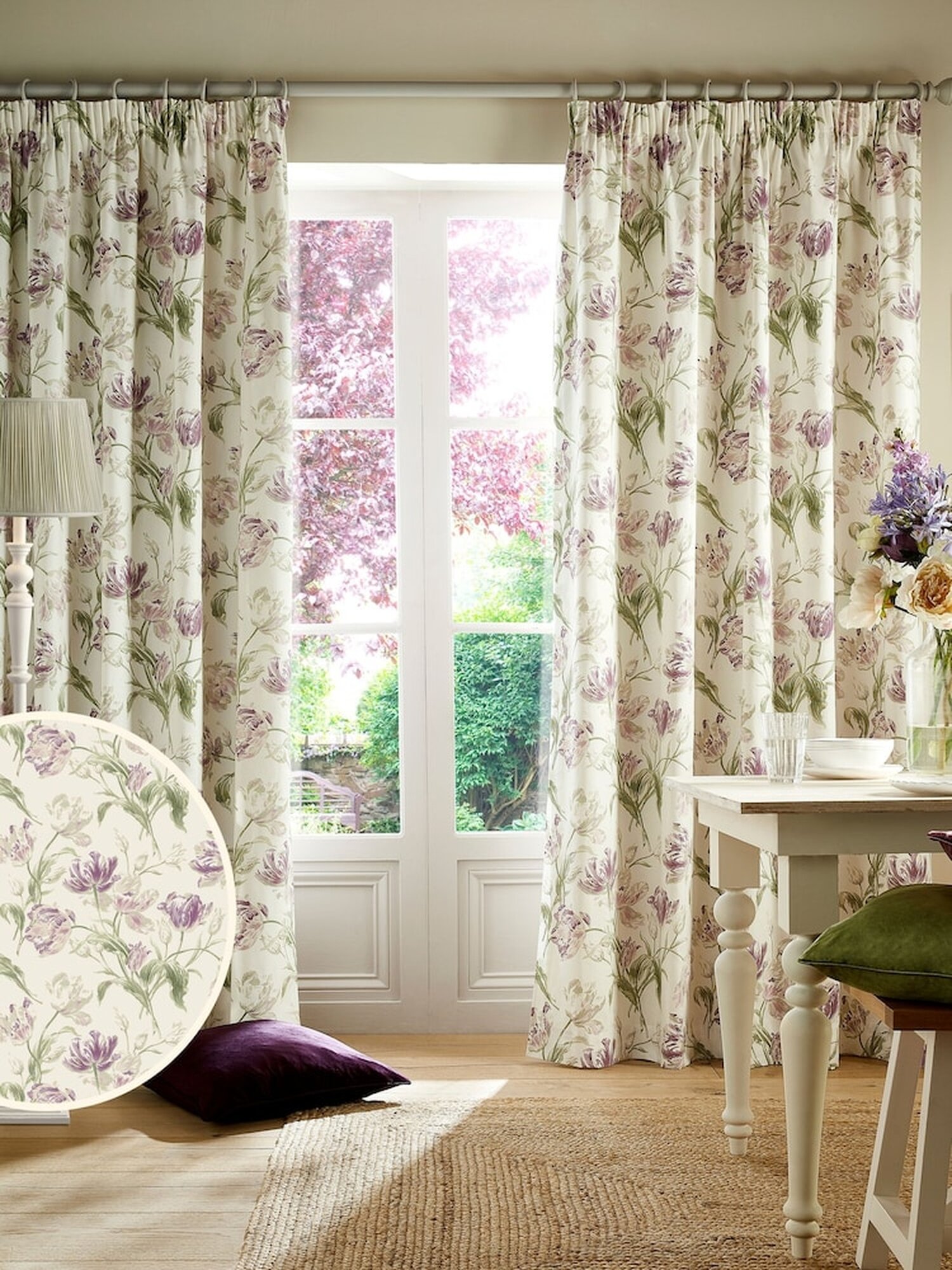Шторы Laura Ashley Gosford, размер 112х229 см, цвет фиолетовый, К85-258_2
