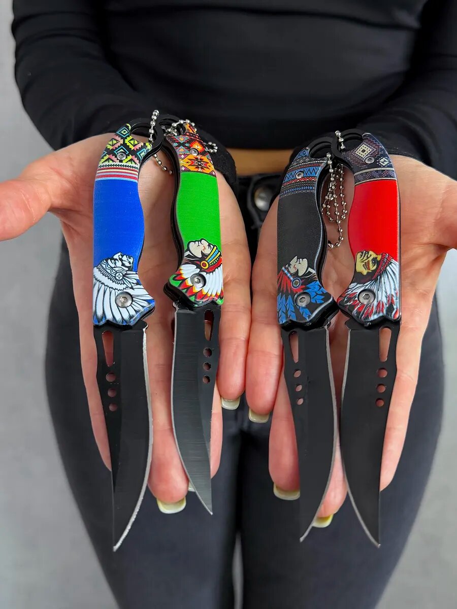 Подарочный набор складных ножей из 4 штук Индеец / Не холодные ножи