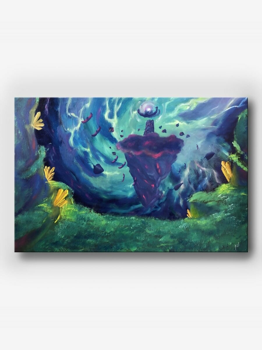 Картина "Халф-Лайф: Черная Меза", масло, на холсте, без рамы, 40x60 см