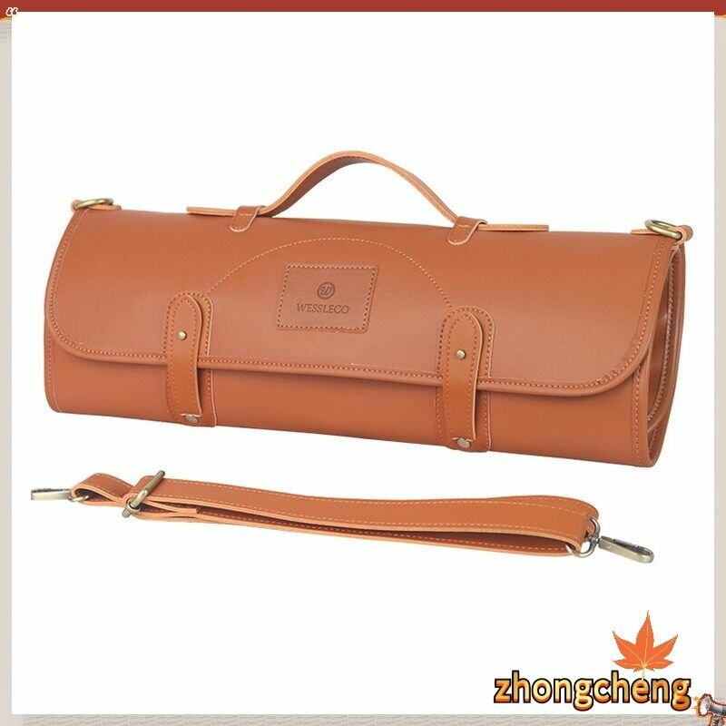 Чехол-ролл для ножей шеф-повара на 10 ножей (67 см), с плечевым ремнём и ручкой, искусственная кожа