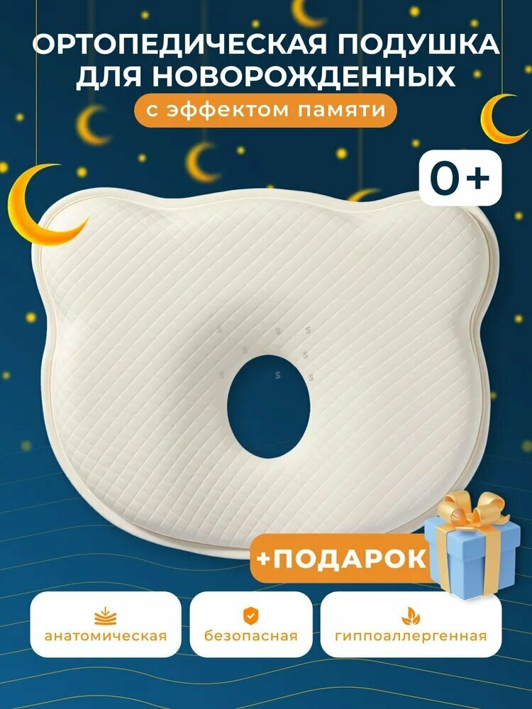 Подушка для новорожденных Подушечки 21x26 см, Memory Foam, Пенополиуретан