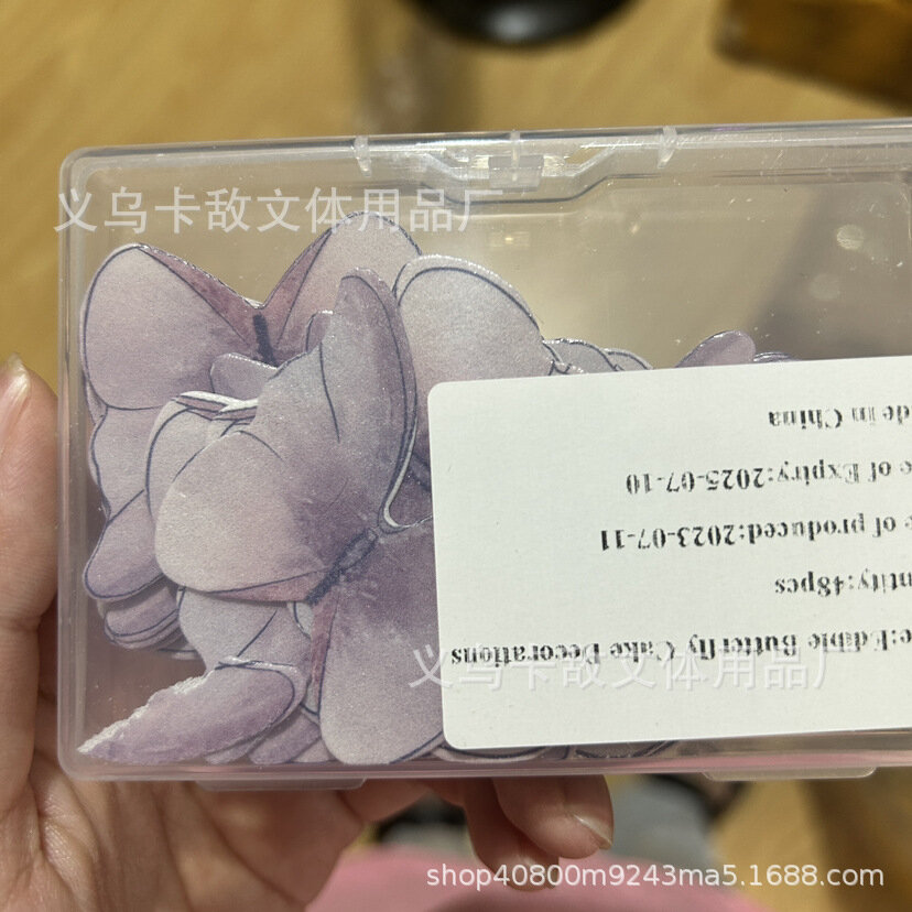 Популярные за рубежом декоративные украшения для тортов в виде бабочек из клейкой рисовой бумаги, вафельная бумага в коробках для украшения выпечки, наклейки для тортов.