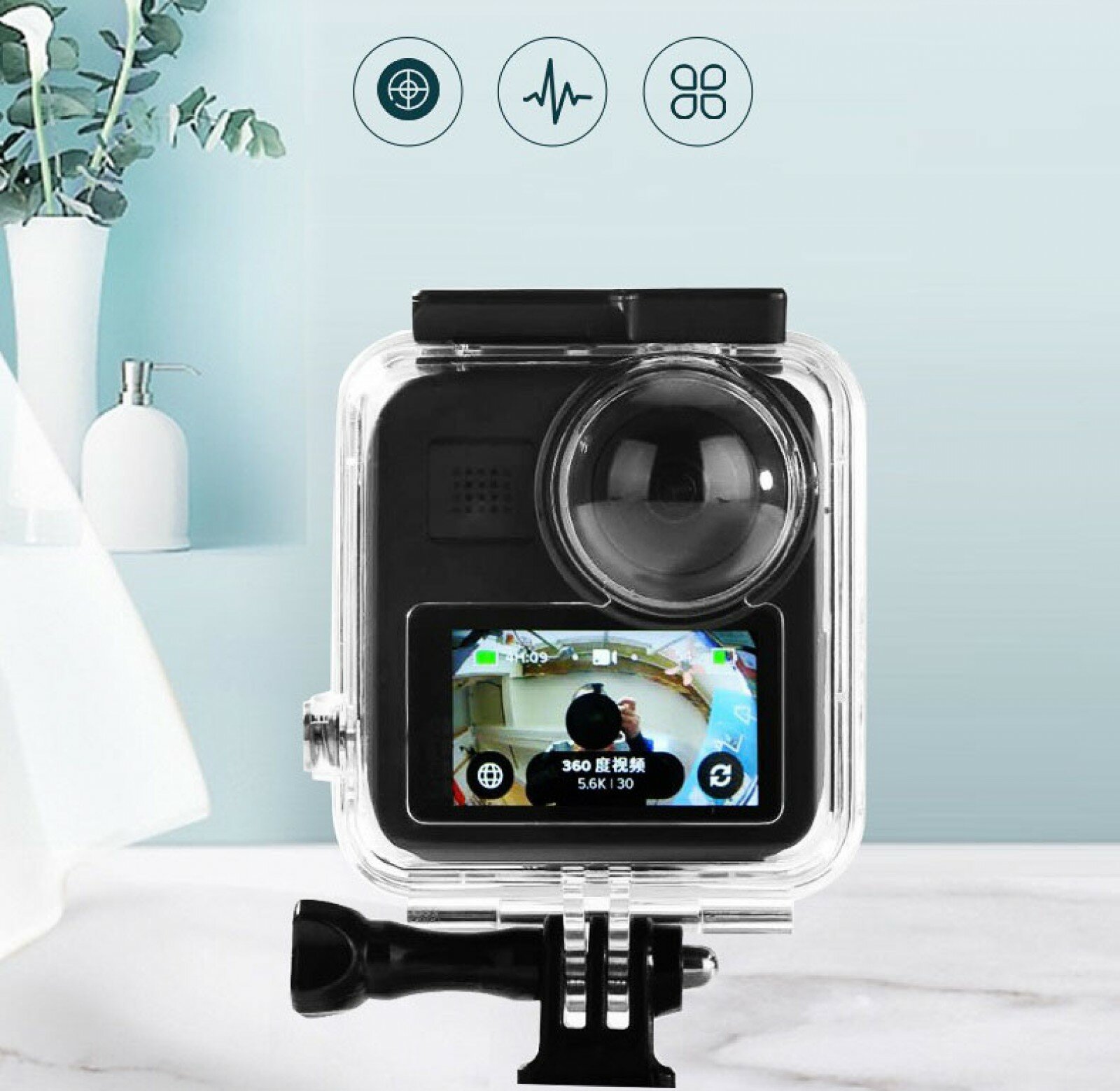 Водонепроницаемый чехол MyPads для GoPro Max аквабокс с защитой от воды и ударов