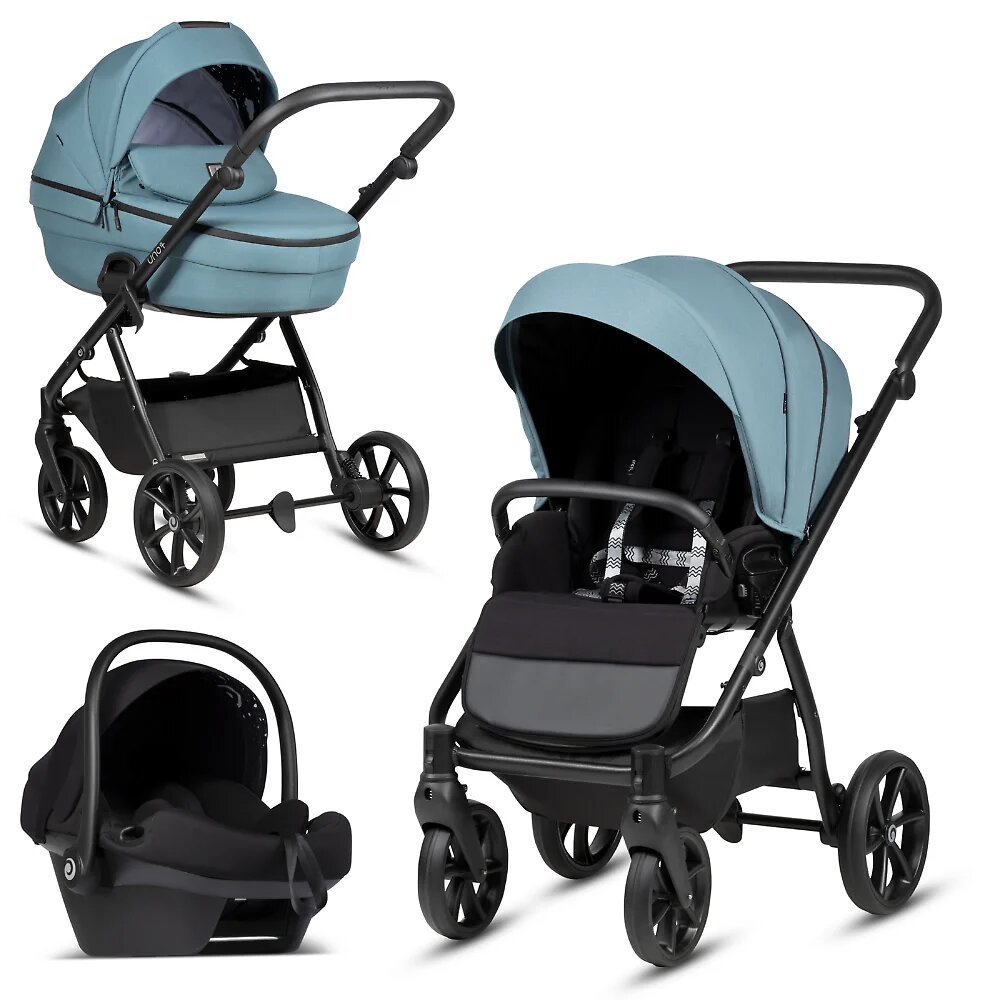 Детская коляска 3в1 Tutis Uno 6+, Elo Lux Edu Sky, цвет Menta (Ментоловый)