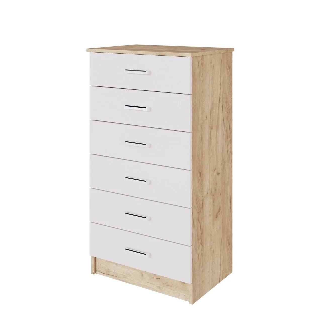 Комод «Катрин 4» роликовые направляющие, ЛДСП (Дуб крафт золотой/Белый) 62х44х116