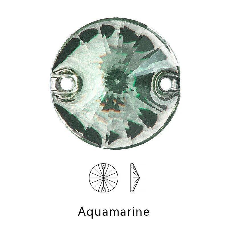 Стразы Rivoli Aquamarine 10 мм, 100 шт