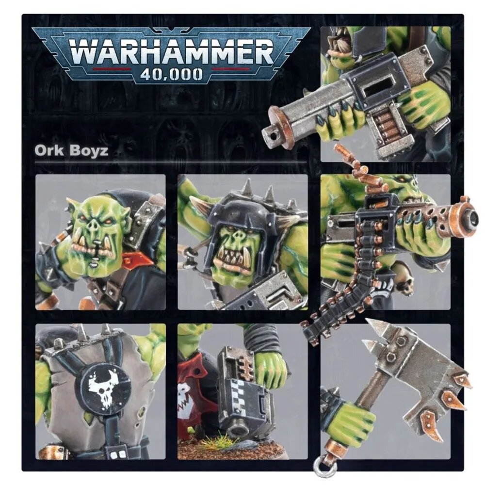 Warhammer 40K Ork Boyz - Набор миниатюр орков для Warhammer 40,000, 10 штук — фото 1