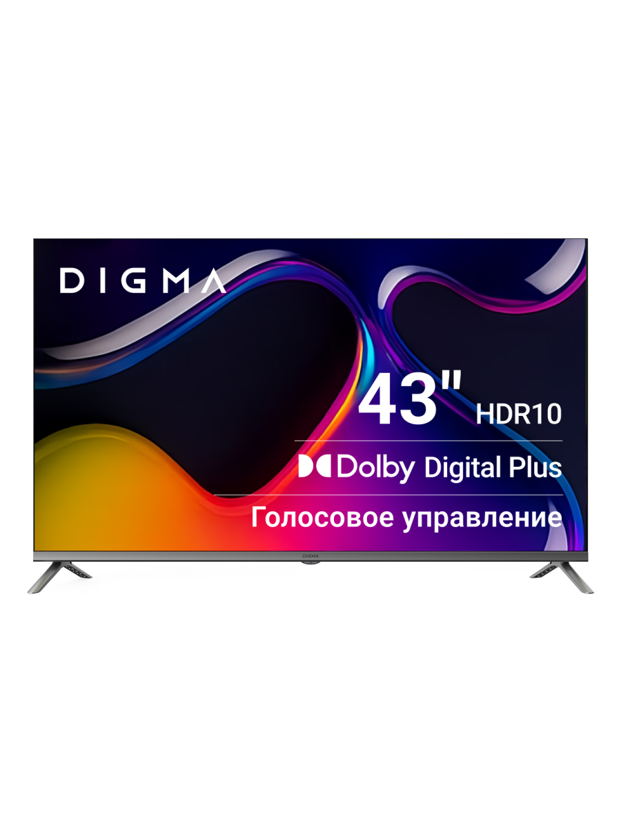 Телевизор Digma DM-LED43UBB41 43" LED, 4K Ultra HD, т. серебр, Смарт ТВ, Android