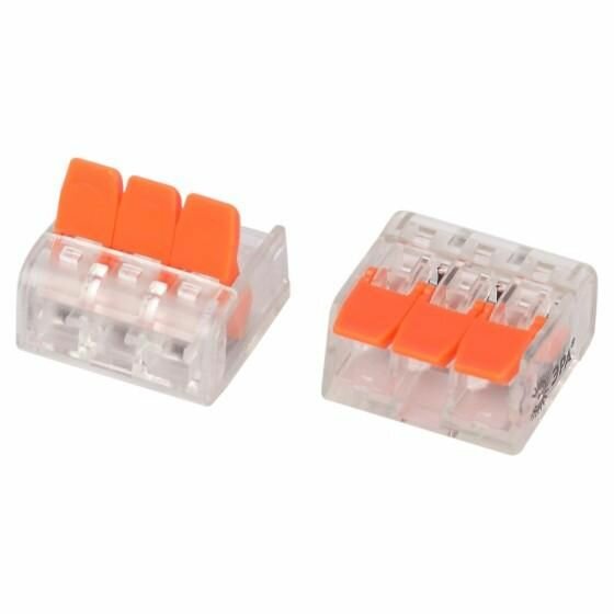 Набор соединительных клемм ERA 3 контакта с рычажками 0.2-4 мм2, 4 шт Б0067915 * 1/40