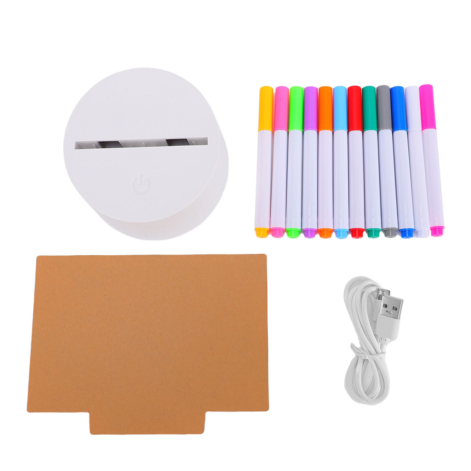 Акриловая Доска Для Сухого Стирания с Легким Перезаписываемым Сообщением DIY Note Memo Desktop Night для Декора комнаты с Питанием от USB Горизонтальный Белый