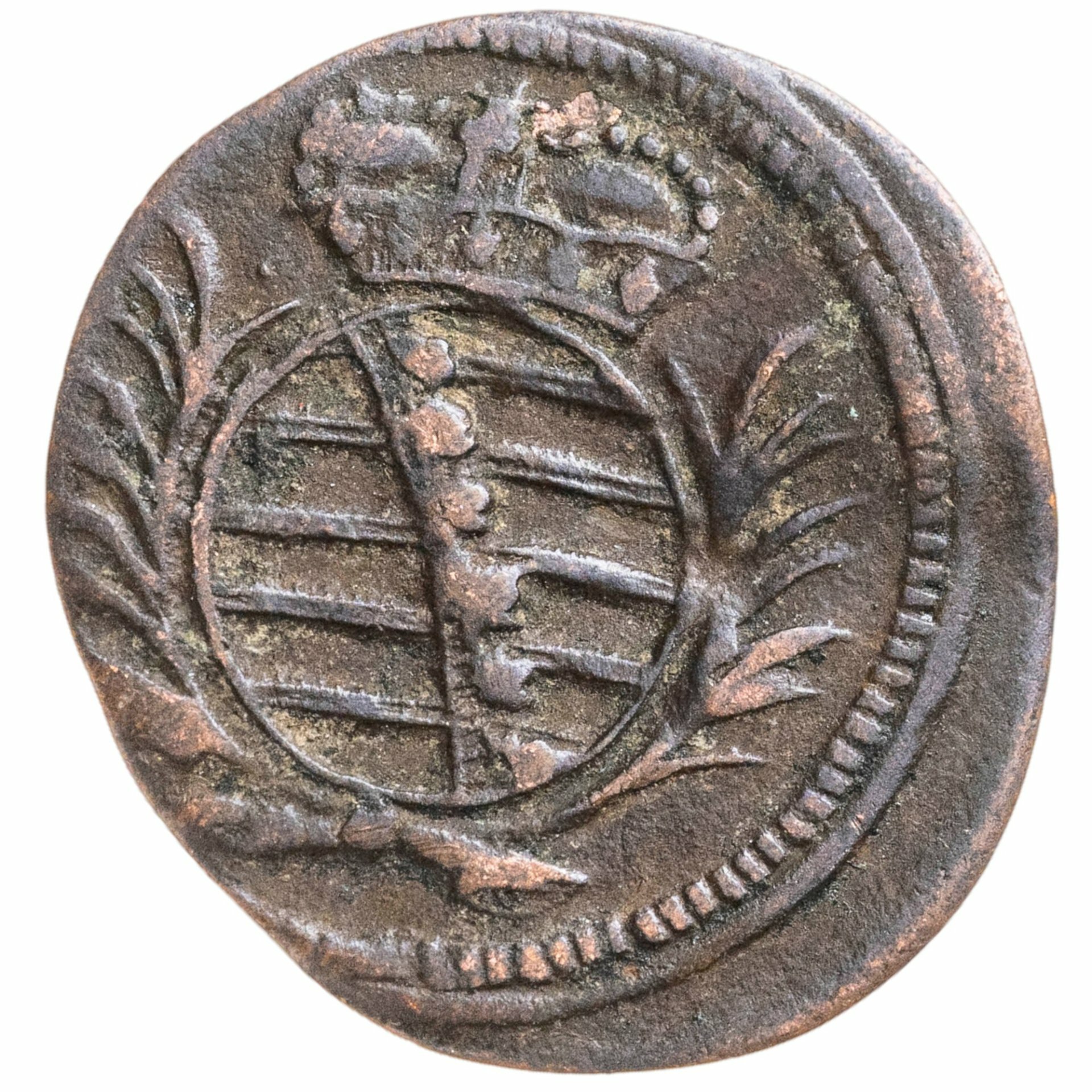 Германия, Саксен-Кобург-Заальфельд 1 геллер 1745, Медь, в сохранности VF