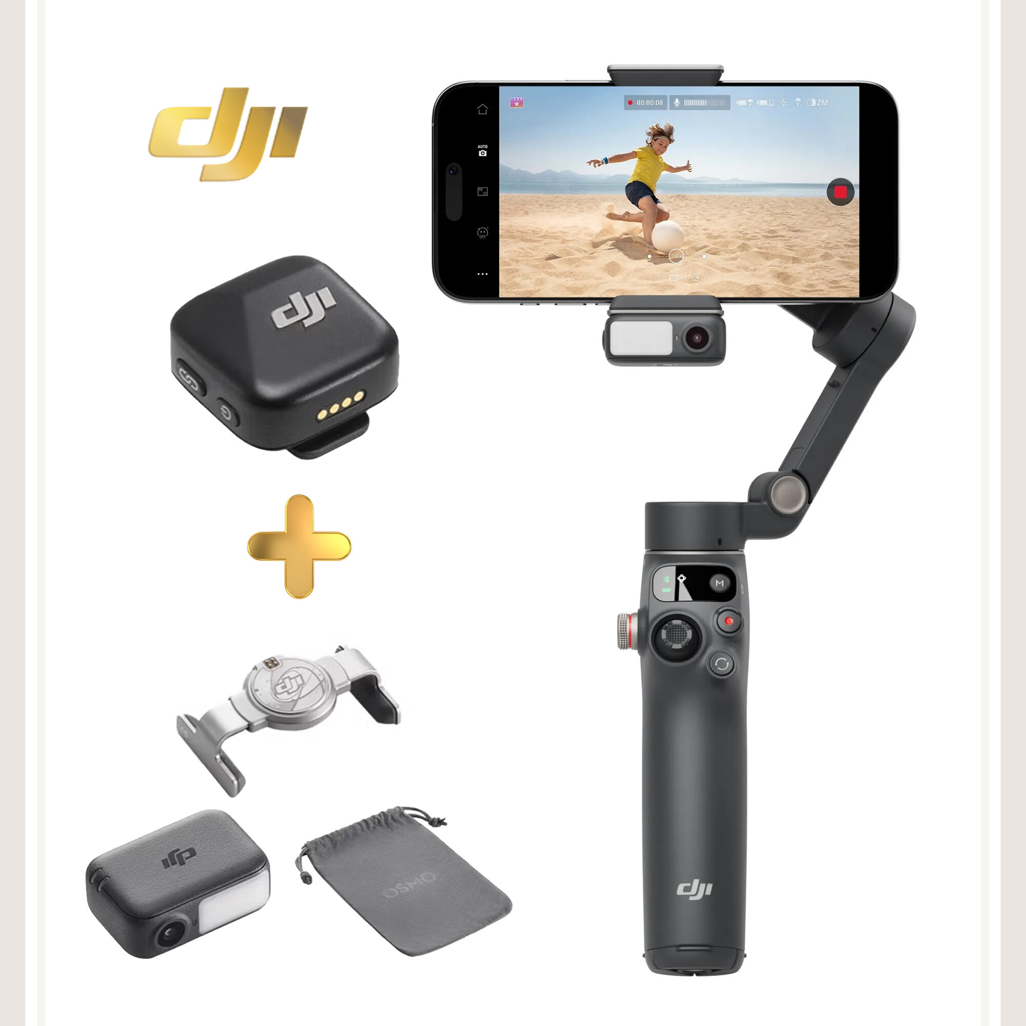Стабилизатор DJI Osmo Mobile 7P - Комплект Vlog （Микрофон мини излучатель углерода черный）