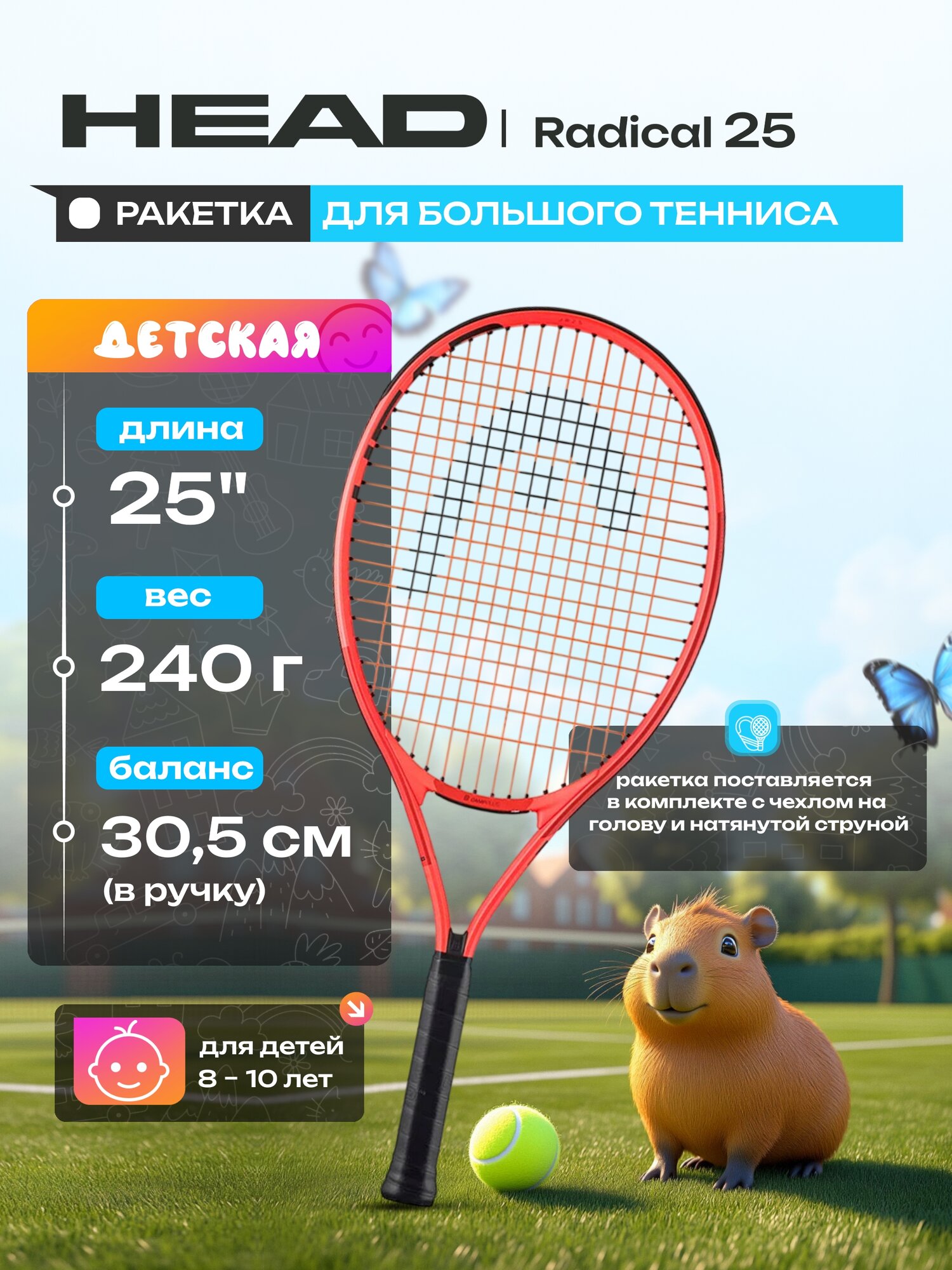 Ракетка для большого тенниса детская HEAD Radical Jr.25 Gr07 231415