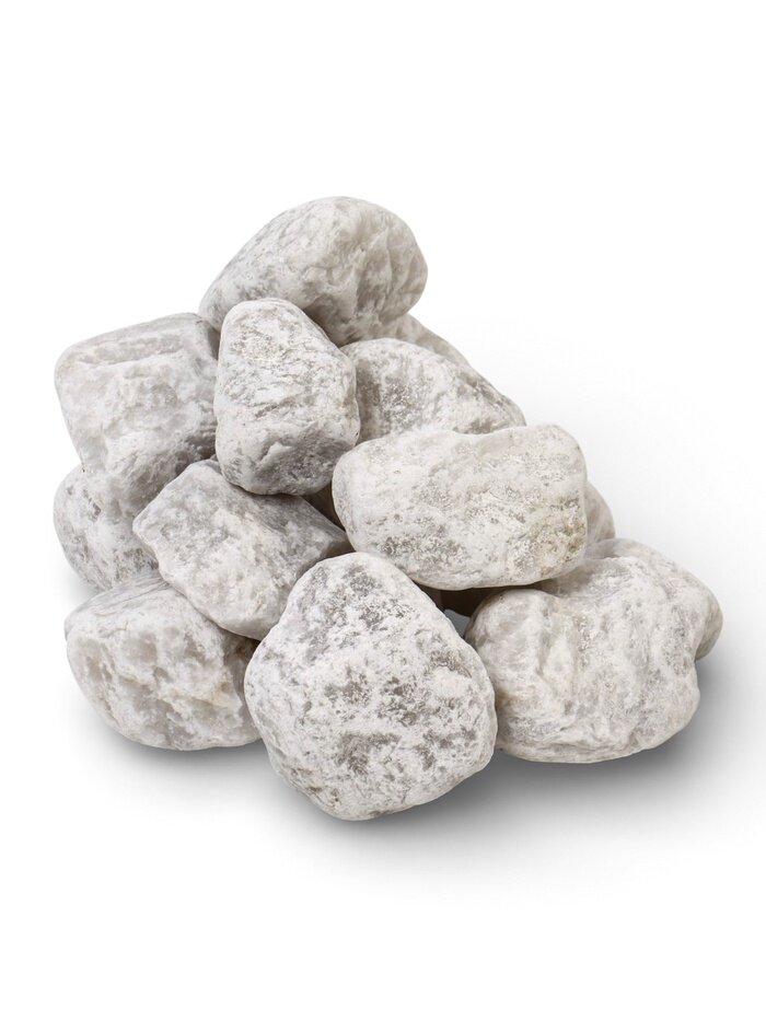 Камни для бани «Кварц». 10 кг, фракция 7-15 см, обвалованные, в коробке