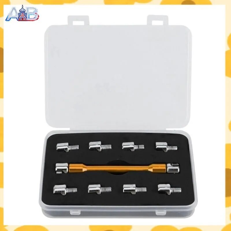 Ключ спицевой прочный 5,0-6,8 мм с чехлом Золото для мотоцикла