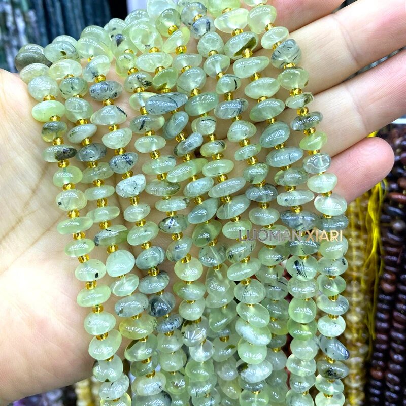 Бусины из лепидолита LUOMAN XIARI 8-12 мм фиолетовые 8-12mm 24-28pcs, prehnite