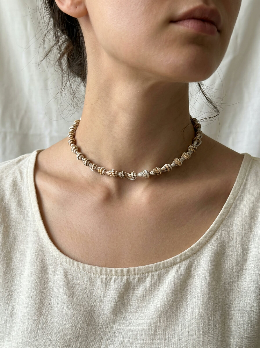 Бусы, ракушка