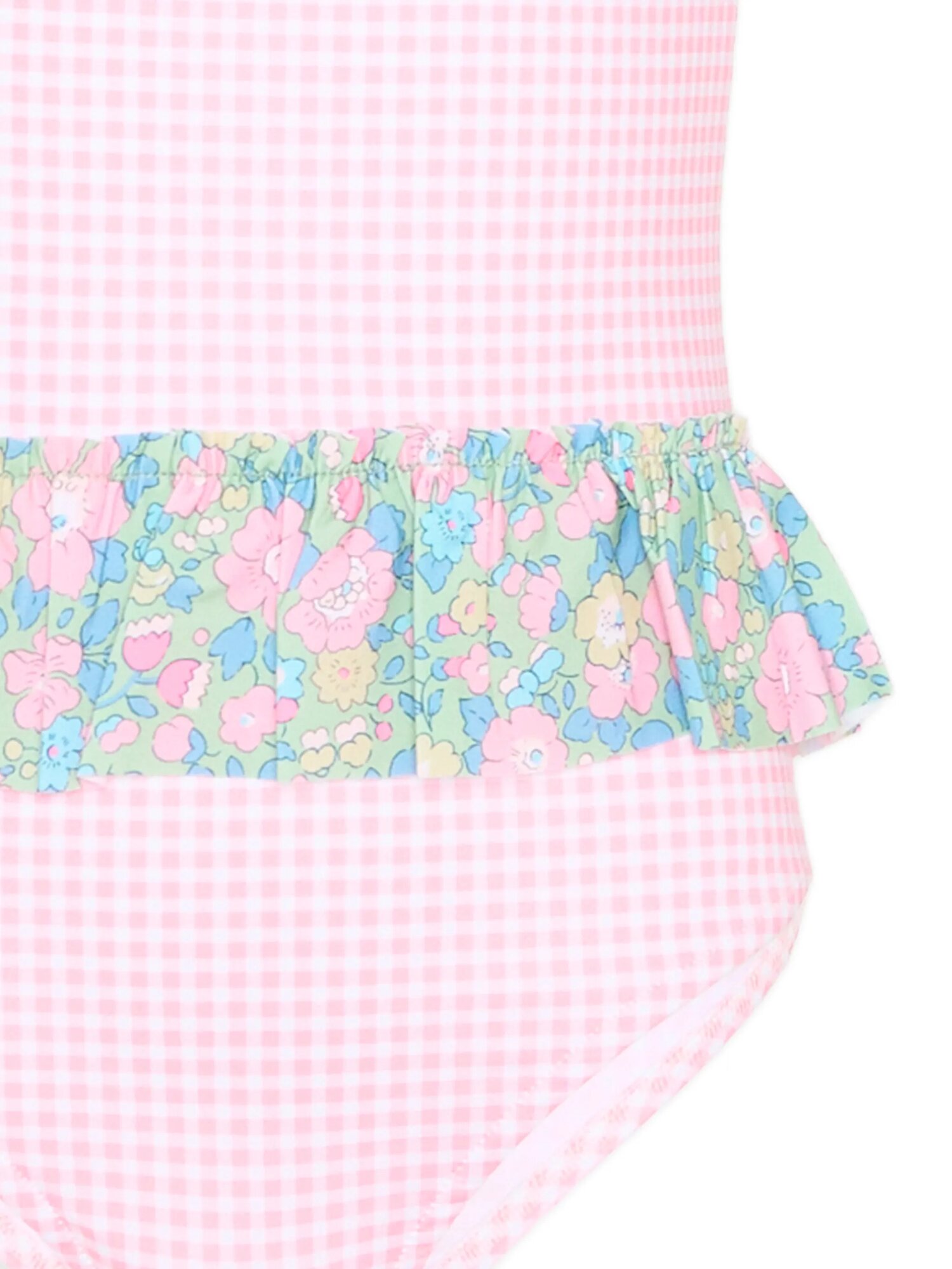 Купальник pesciolino rosso Gingham floral swimsuit, размер 8 лет, розовый — фото 1