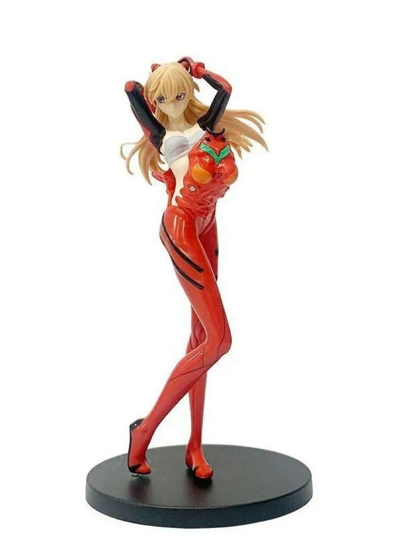 Фигурка 3D Капитан европейских ВВС из аниме Евангелион (Evangelion) - Аска Сикинами Лэнгли (Asuka Shikinami Langley) 23 см (пакет)