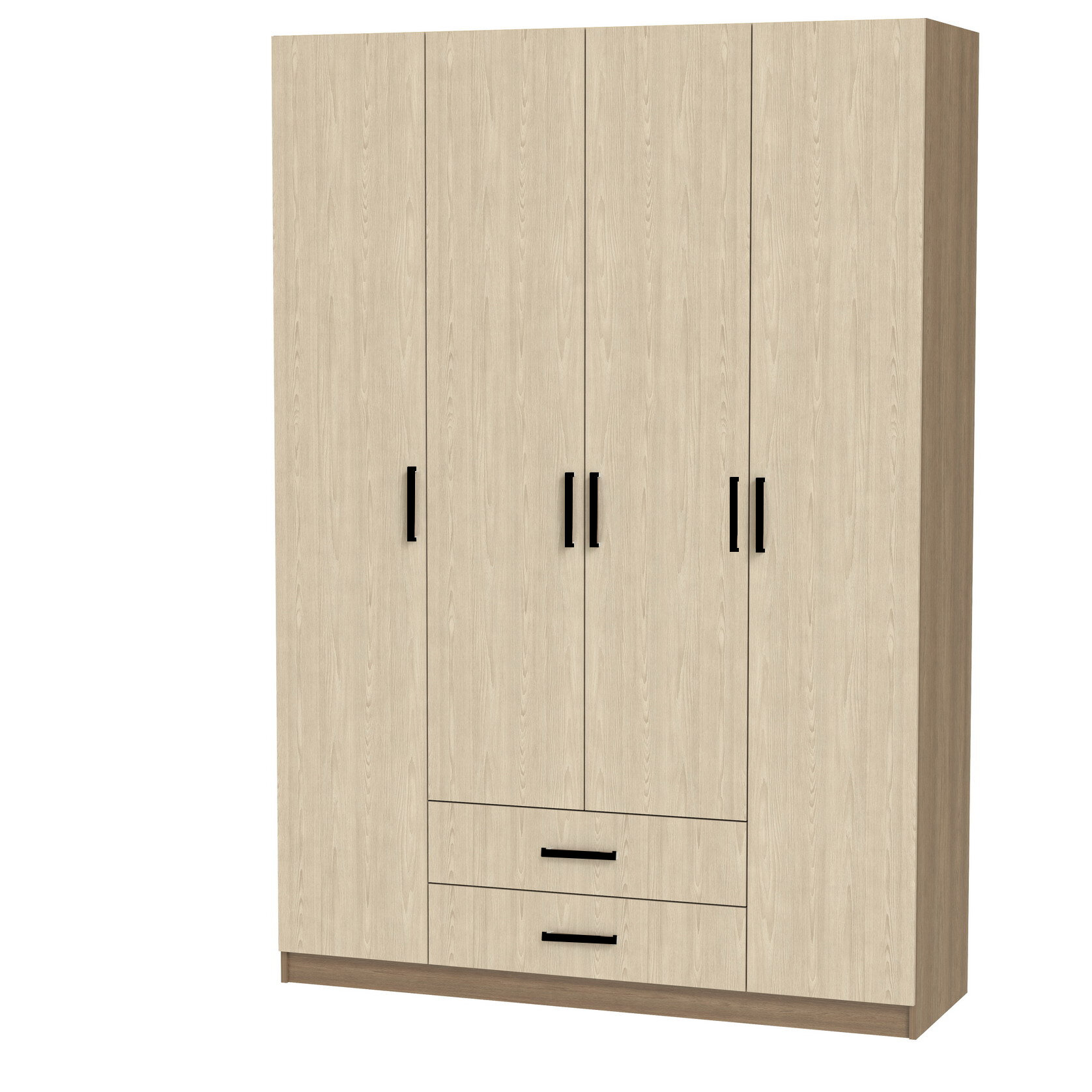 Шкаф-пенал для одежды ШК-4/2 ЛДСП/Феникс М-13 160/210/52 Шимо темный/Шимо светлый