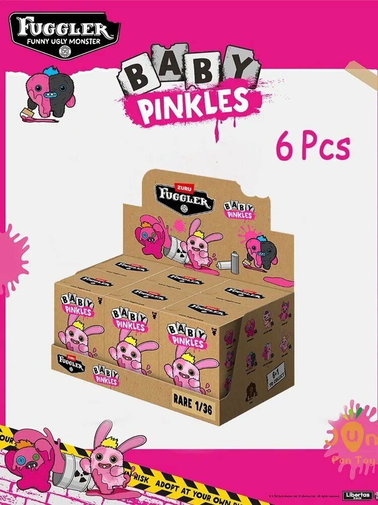 Spin Master Fuggler Baby Pinkles Plush Bag Charms 6 Pcs / Детская игрушка-сюрприз фуглер с 6 розовыми плюшевыми брелоками, идеально подходит в качестве подарка для коллекции.