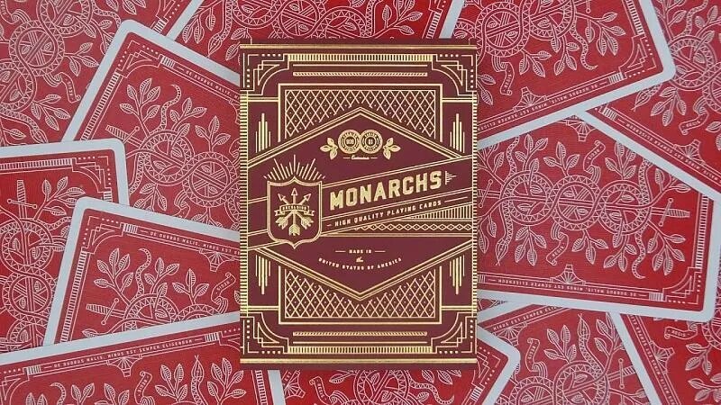 Игральные карты Monarchs Red Deck High Quality Playing Cards for Cardistry and Magic Tricks — фото 1