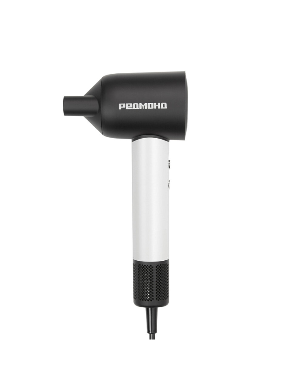 Фен Redmond HD1703 мощностью 1600 Вт с функцией ионизации, 4 температурными режимами и насадкой-концентратором, черно-белый