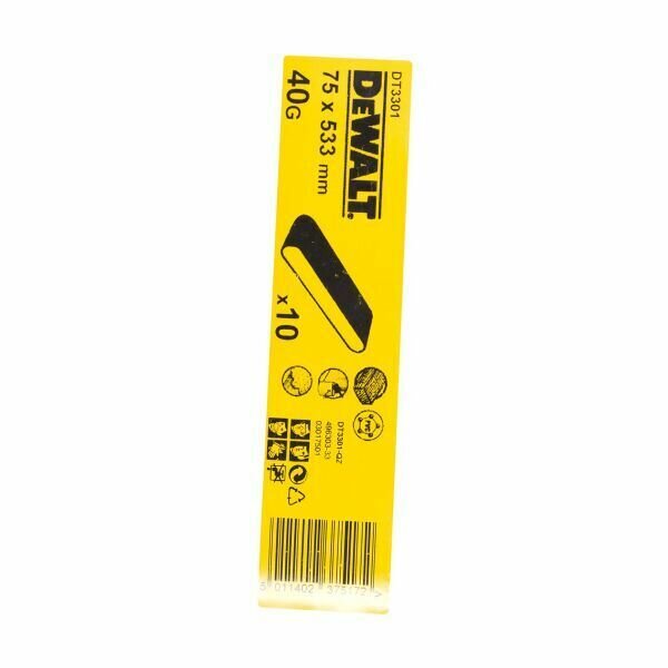 Шлифленты DEWALT DT3301, 75 x 533 мм, 40G, 10 шт.