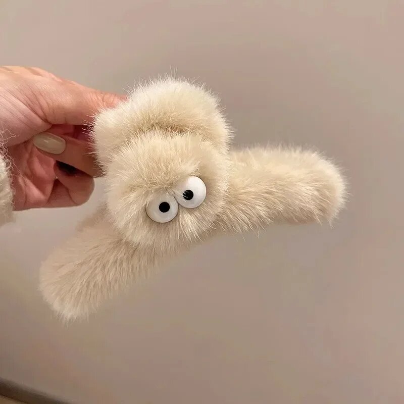 Милый плюшевый коготь для волос, элегантный плюшевый зажим, модный зажим в виде акулы, модный зажим для женщин и девочек, аксессуары для волос, подарки
