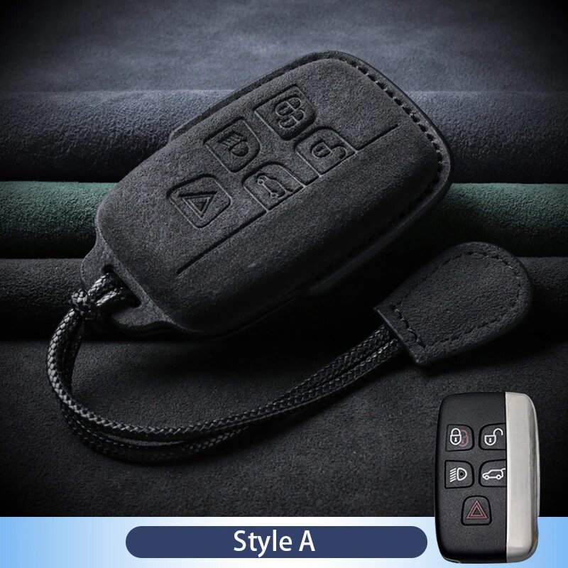 Замшевый кожаный чехол для ключей от автомобиля Land Rover Range Rover Evoque Black A1, For Jaguar
