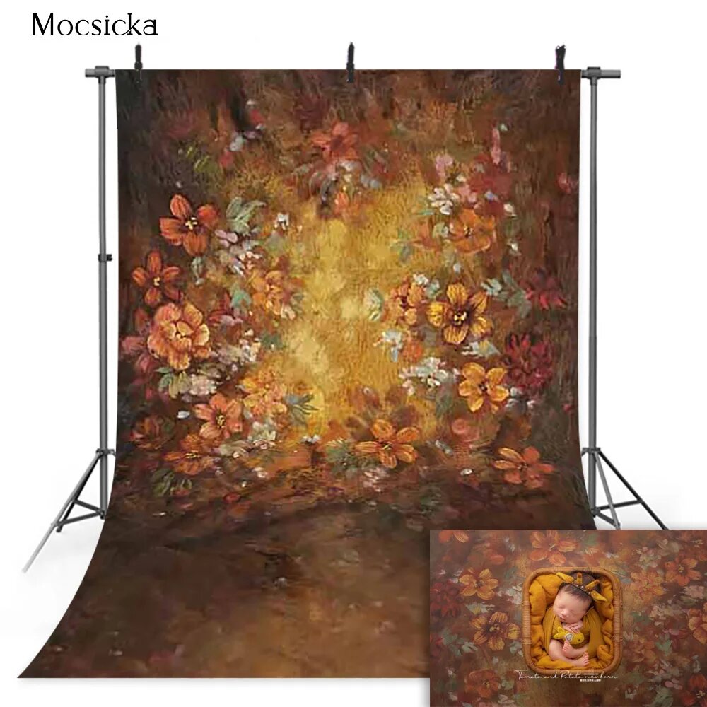 Фотофон MOCSICKA ретро цветочный, 60x90 см, Style-6