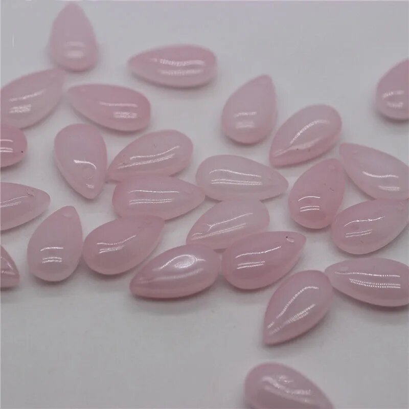 Бусины капли розовые, Pink Jade, 7x14 мм, 50 шт
