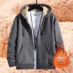 Мужской серый утепленный кардиган на молнии 5XL